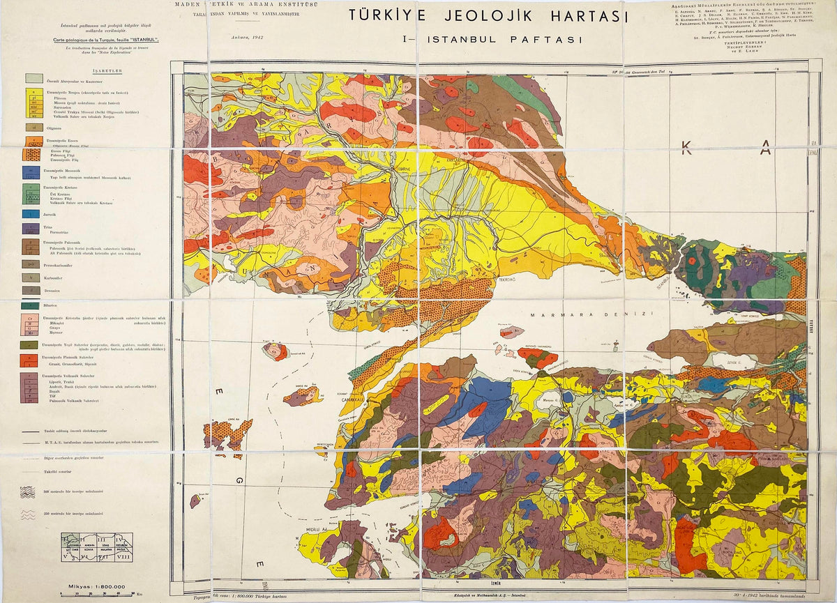 [FIRST COMPLETE GEOLOGICAL MAPS OF TURKEY] 1:800.000 ölçekli Türkiye j ...